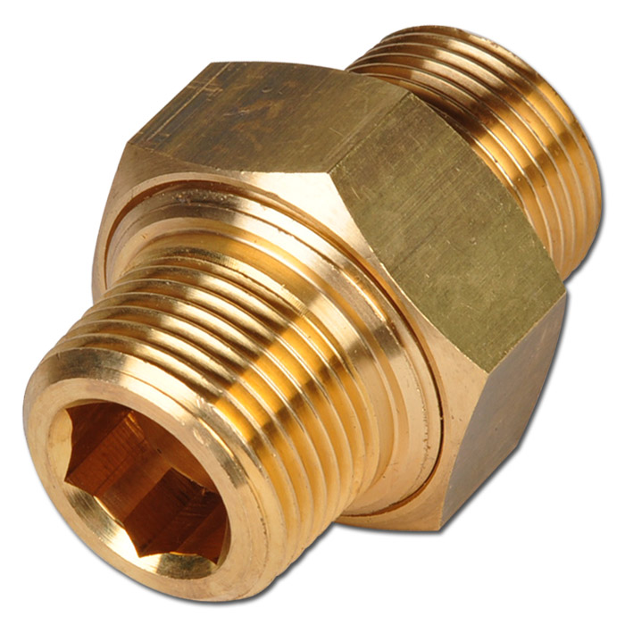 Hexagon Union Separaple With Male Thread - Conical Sealing - Brass